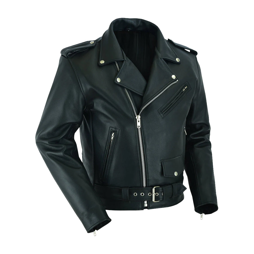 C761 MEN'S CLASSIC LEATHER JACKET (ARMORED) – San Diego Leather