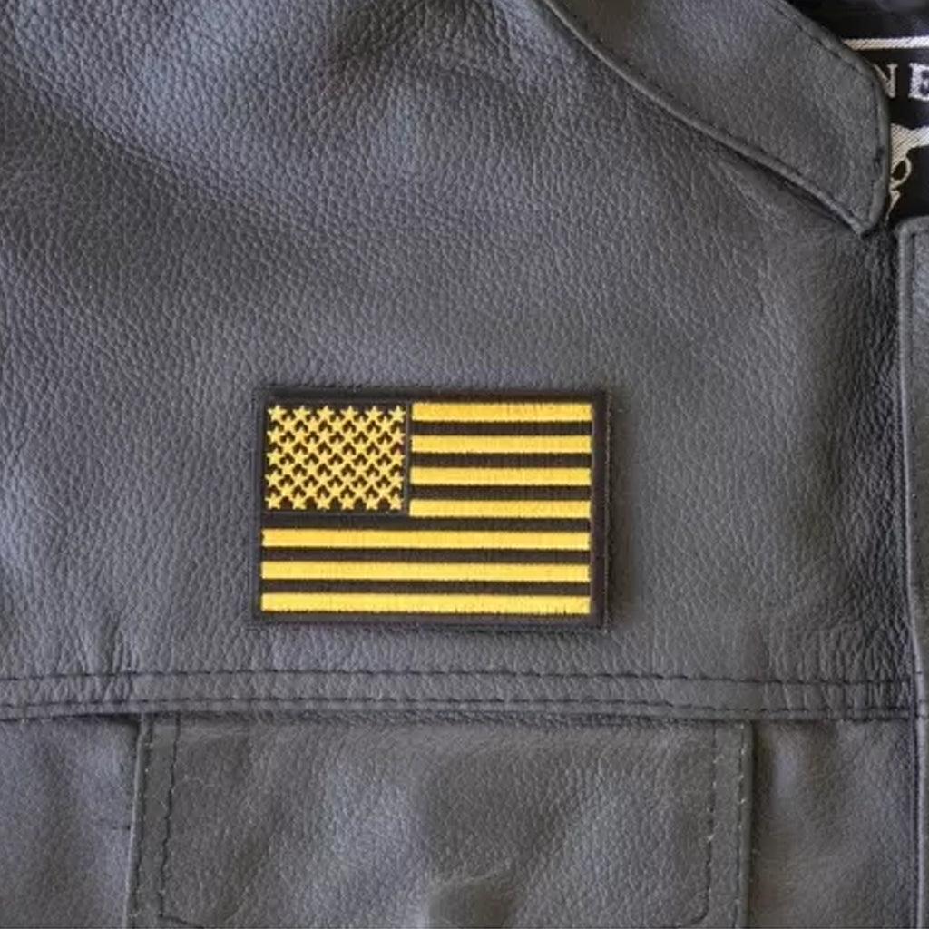 3" X 2" USA FLAG PATCH YELLOW & BLACK – San Diego Leather