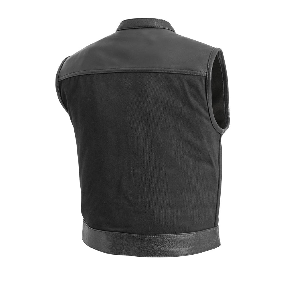 V650TW MENS LEATHER MOTORCYCLE CLUB VEST WITH MANDARIN COLLLAR – San ...