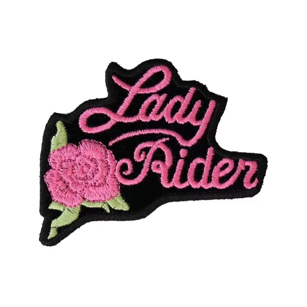 3" X 2.5" LADY RIDER WITH ROSE - PINK – San Diego Leather Jacket Factory