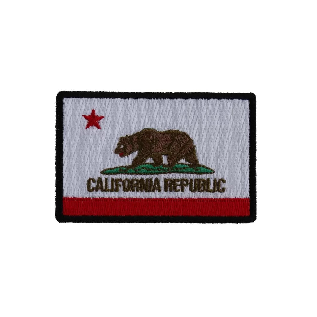 3" X 2" CALIFORNIA FLAG PATCH - BLACK BORDER – San Diego Leather